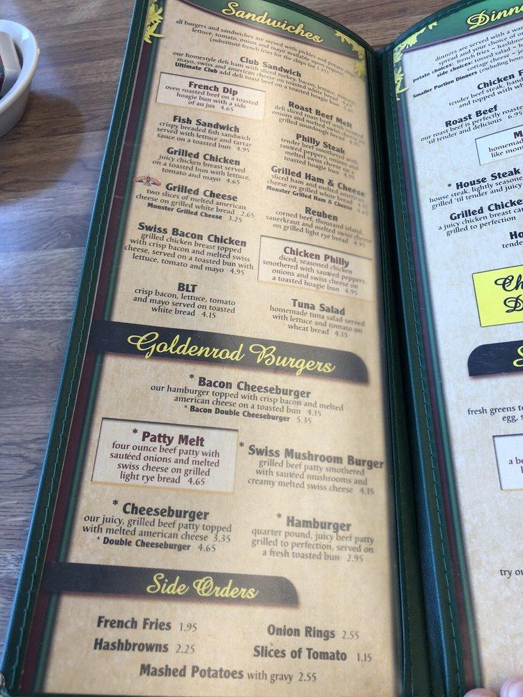 Menu at Goldenrod Cafe, Hastings, E South St