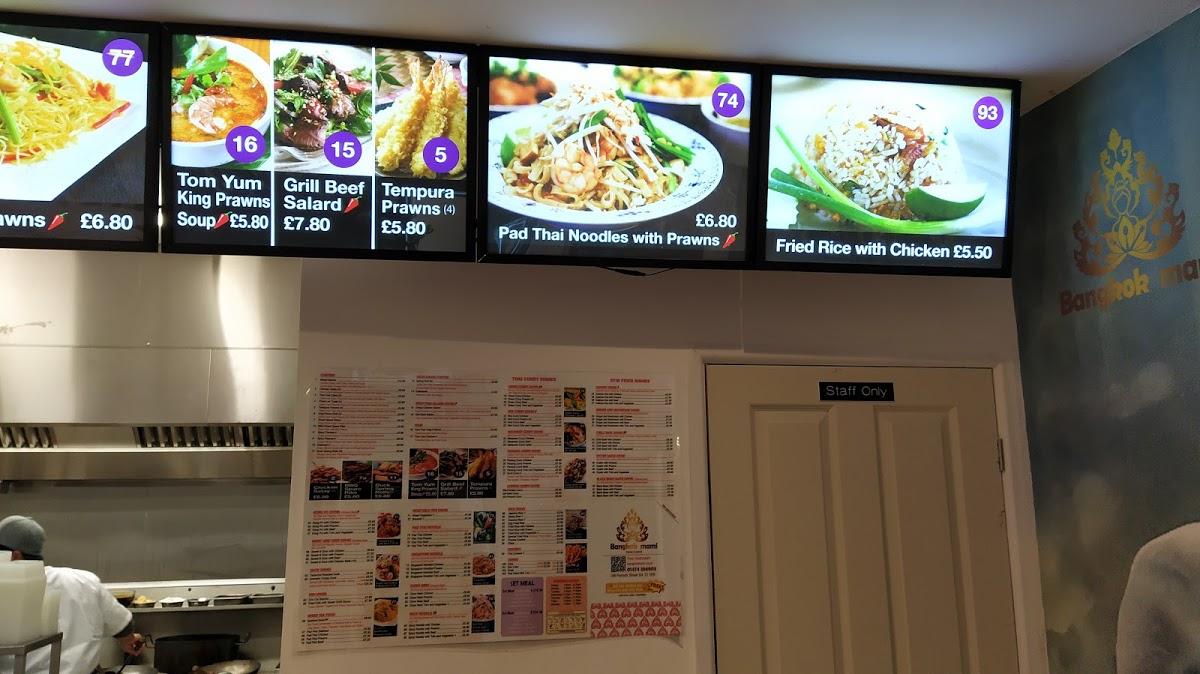 Menu at Bangkok Mami fast food, Gravesend