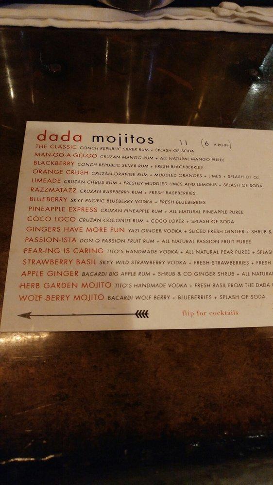 Menu at Dada pub & bar, Delray Beach