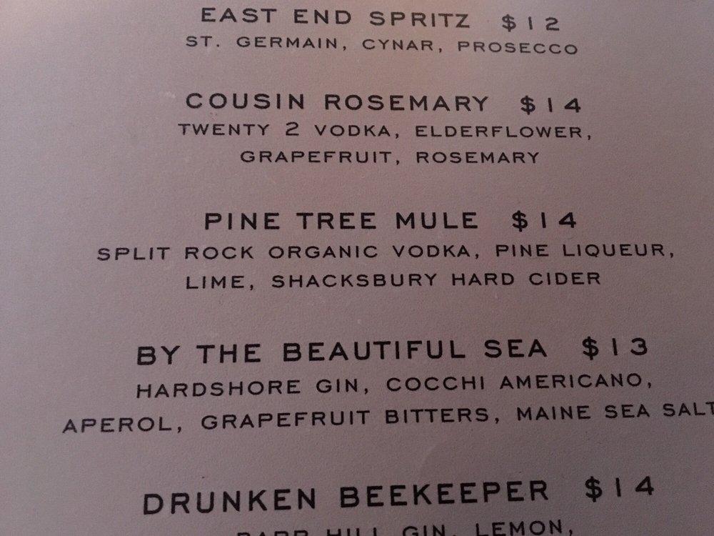 Menu at Fore Street Restaurant, Portland