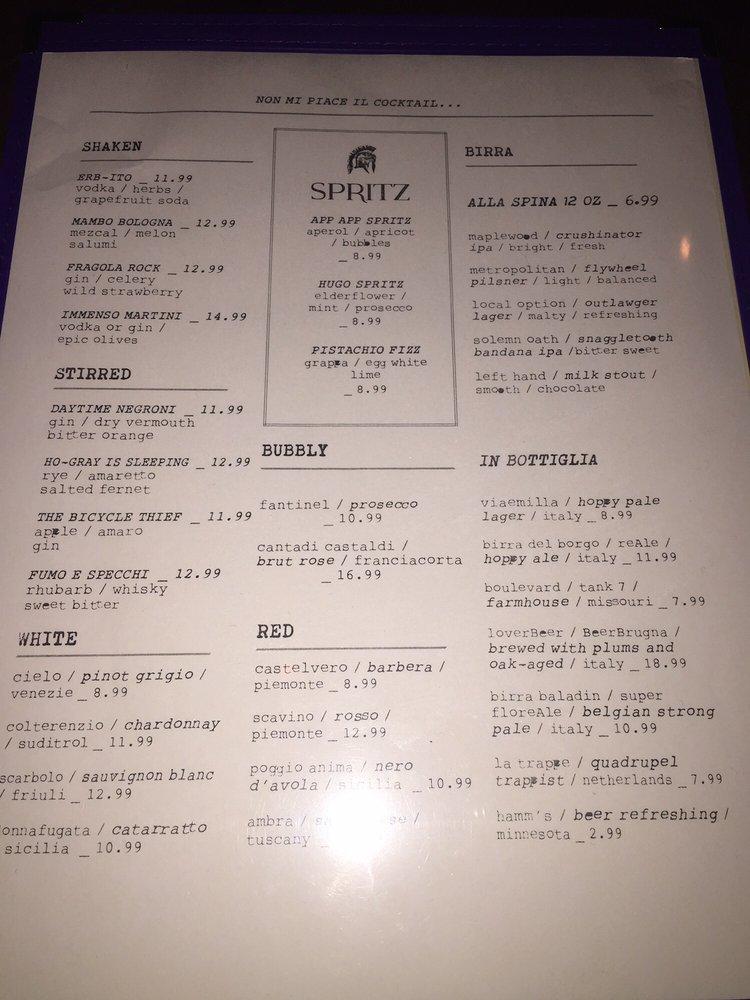 Menu at GT Prime Steakhouse, Chicago, 707 N Wells St