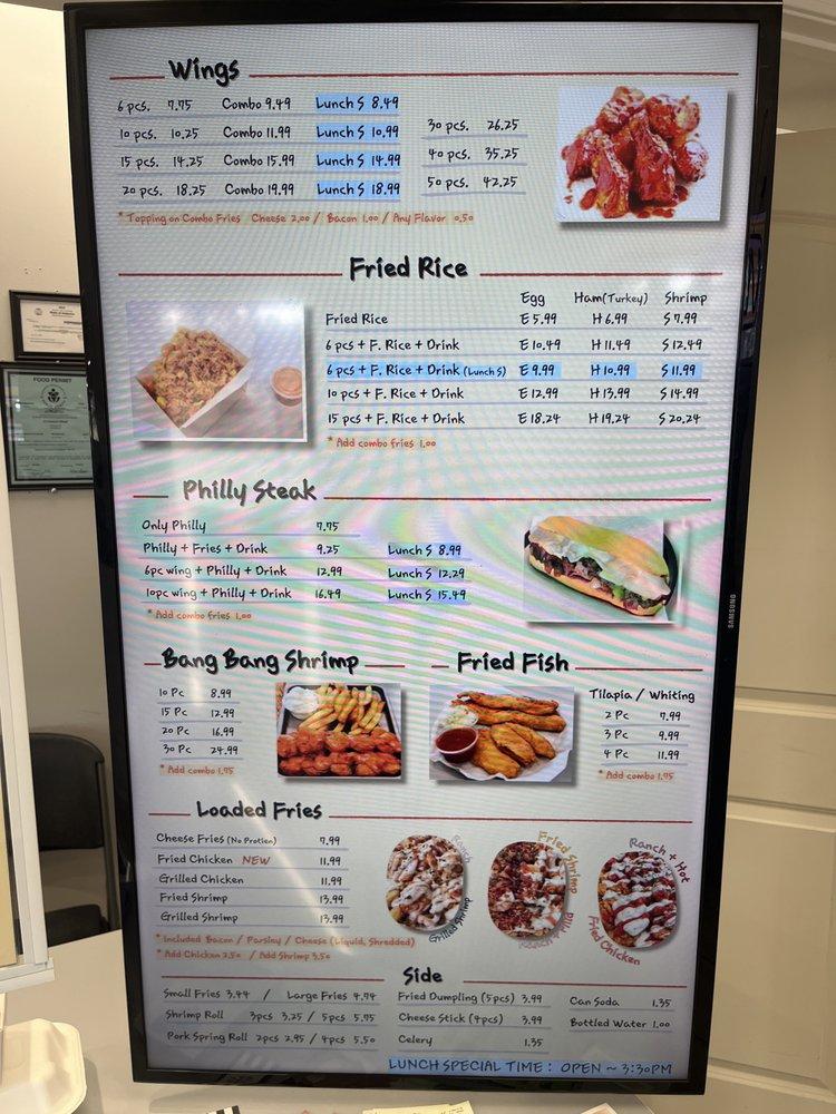 Menu at J's Famous Wings restaurant, Montgomery, Wares Ferry Rd