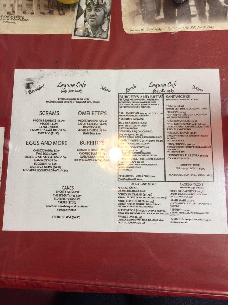 Menu at Laguna Cafe, Laguna Woods, Moulton Pkwy
