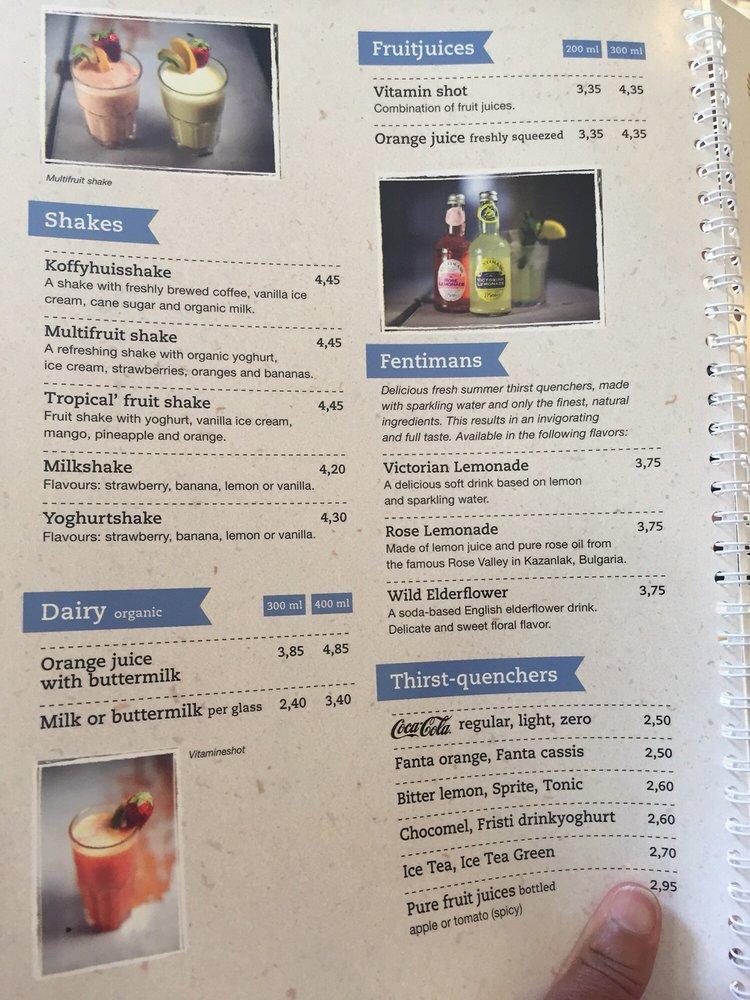Menu at Stads-Koffyhuis, Delft