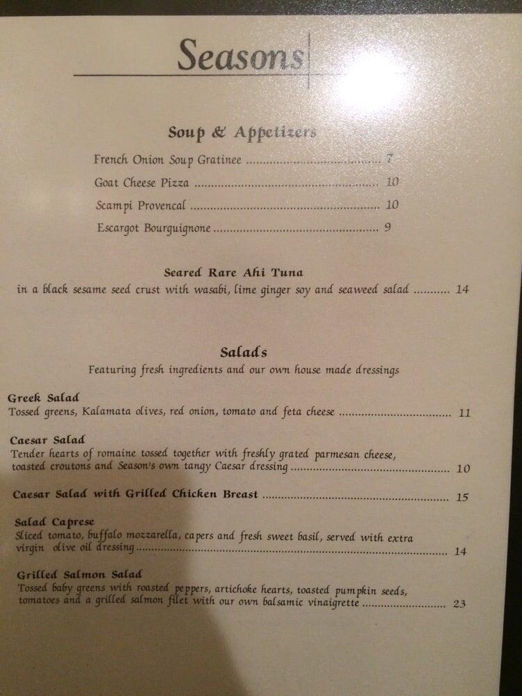 Menu at Seasons Restaurant, Lone Pine