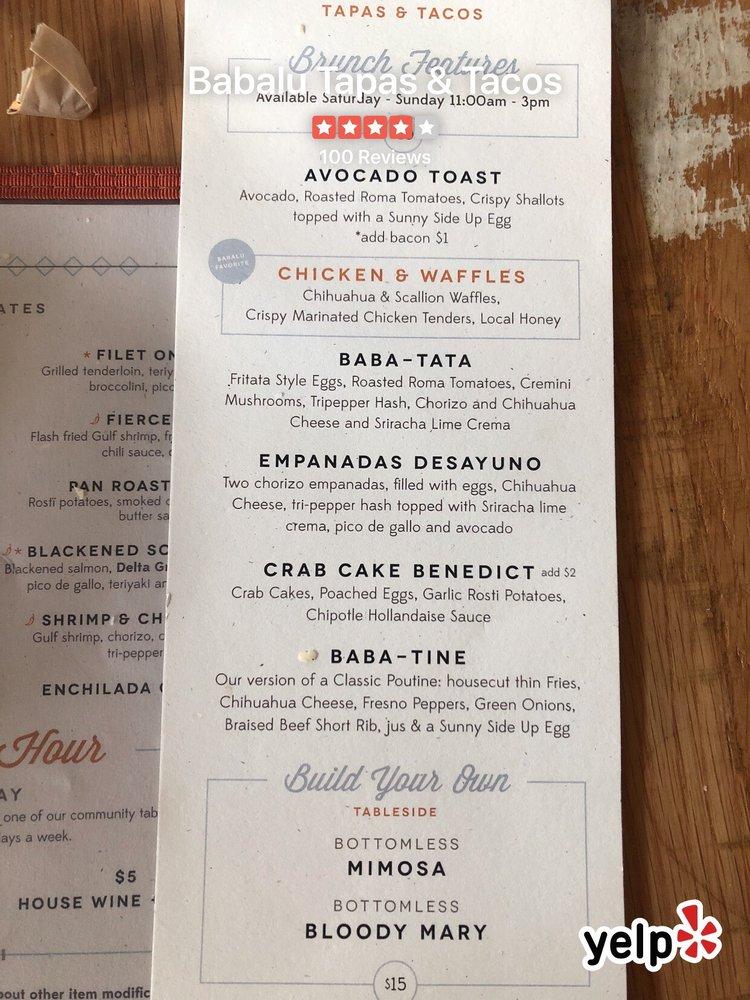 Menu at BABALU - East Memphis restaurant, Memphis, Poplar Ave #4882