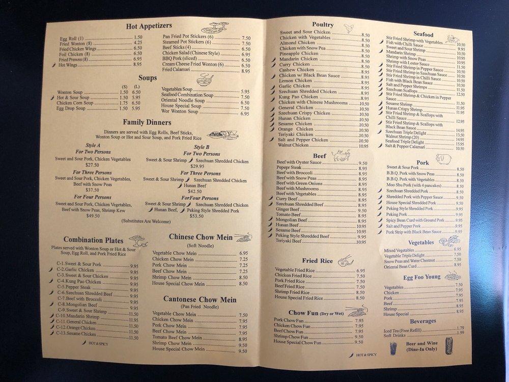 Menu at Eastside Chef restaurant, West Sacramento
