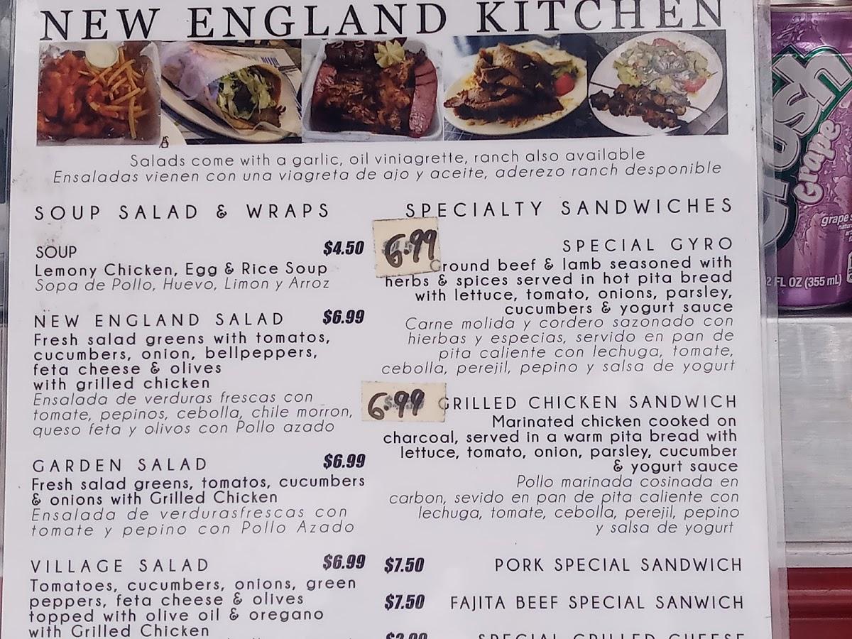 Menu at New England Food Truck restaurant, Lufkin