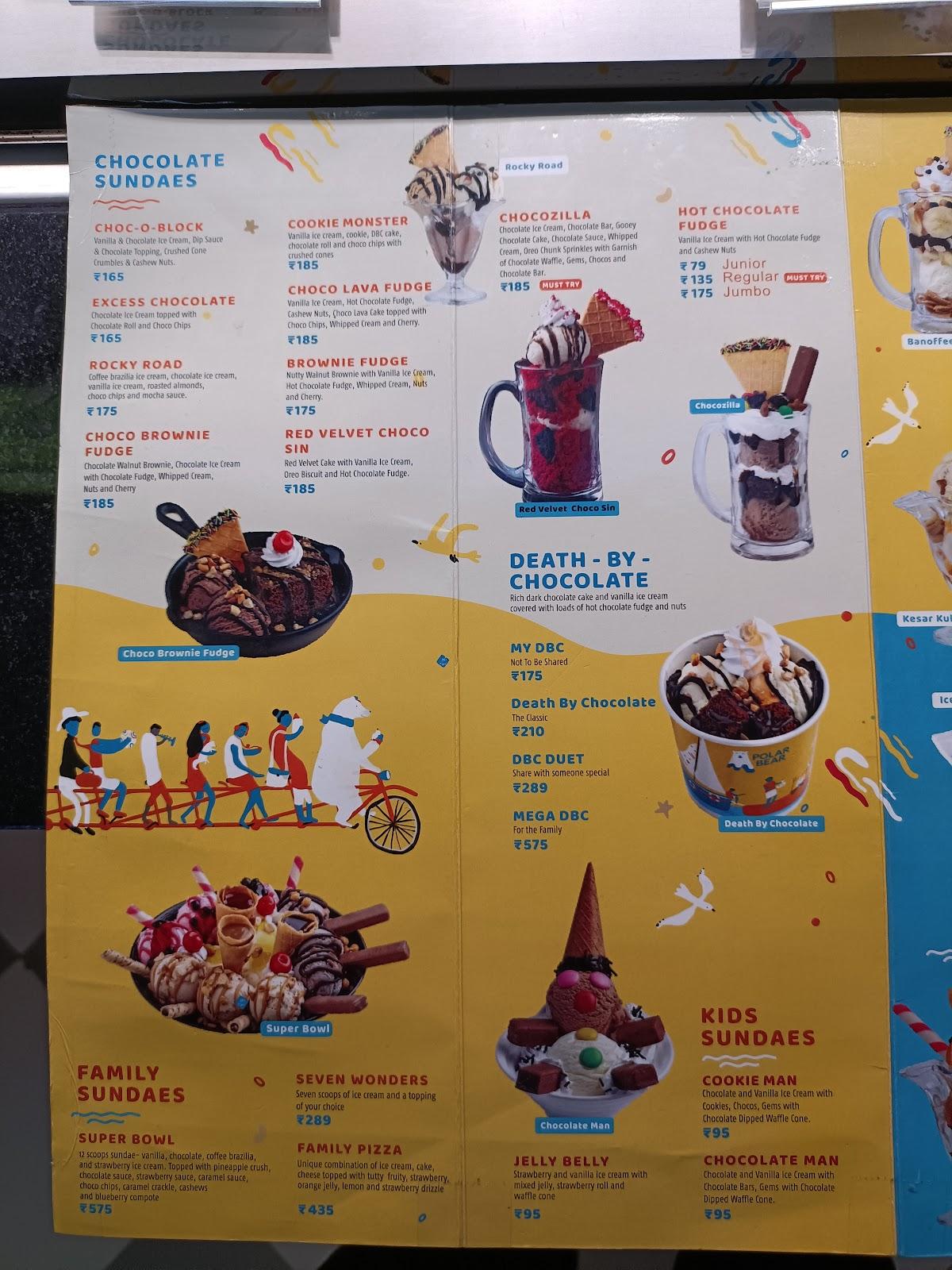 Menu at Polar Bear Ice Cream Sundaes - Ananth Nagar, Bengaluru