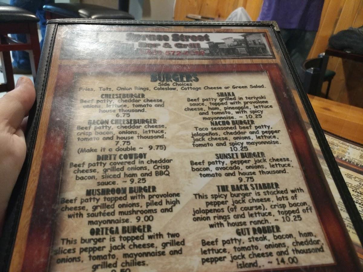 Menu at Spruce Street Bar & Grill, Myrtle Point
