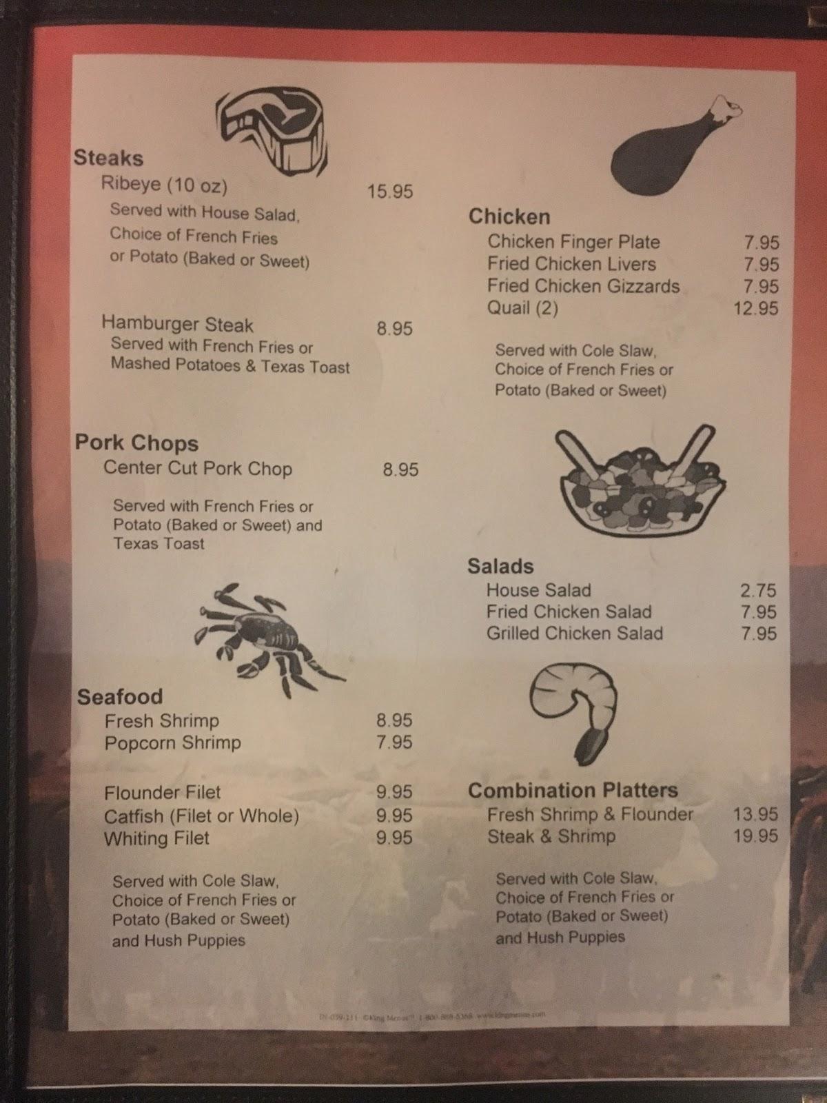 Menu at Pop's Kitchen restaurant, Sylvania