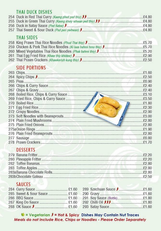 Menu at CHINESE OPEN KITCHEN Chinese Takeaway restaurant, Runcorn