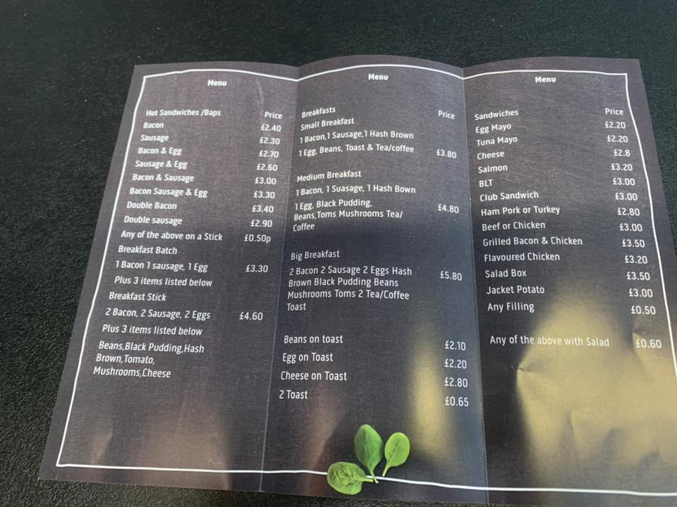 Menu at Delamere Sandwich Shop fast food, Winsford