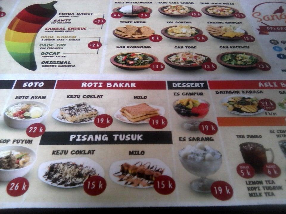 Menu at Heritage Cafe, Bandung