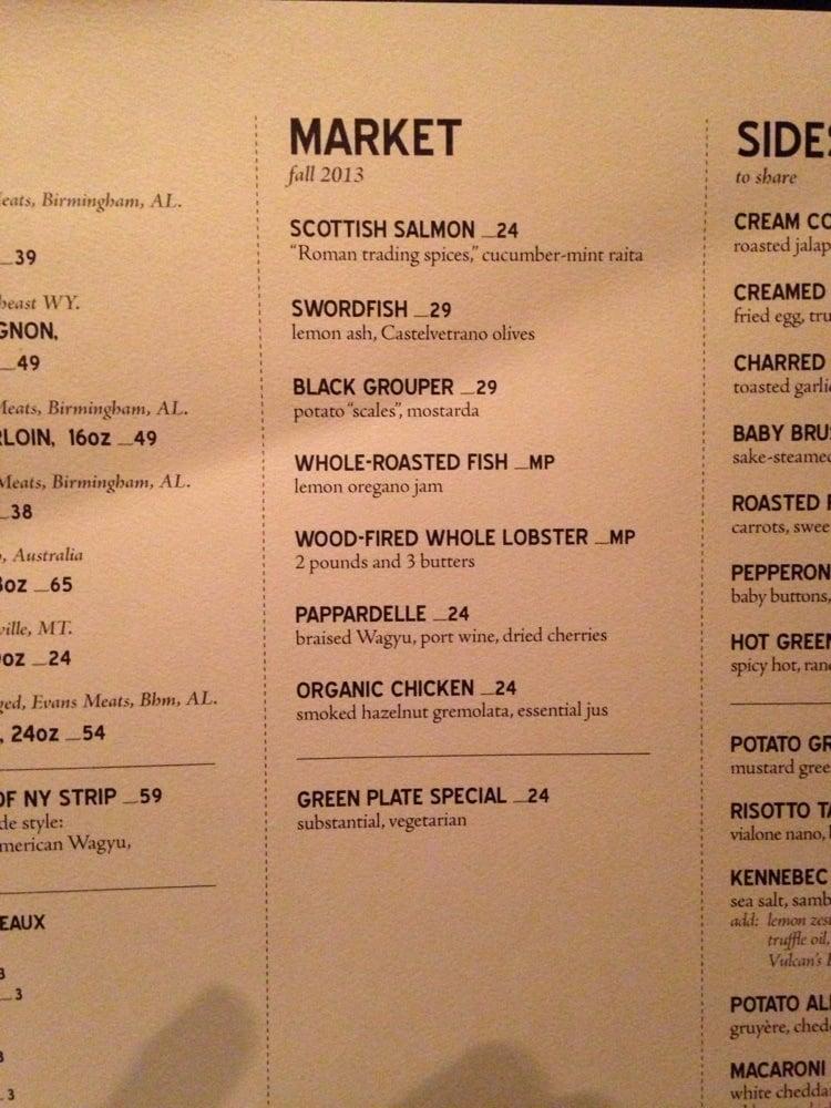 Menu at Kayne Prime Steakhouse, Nashville