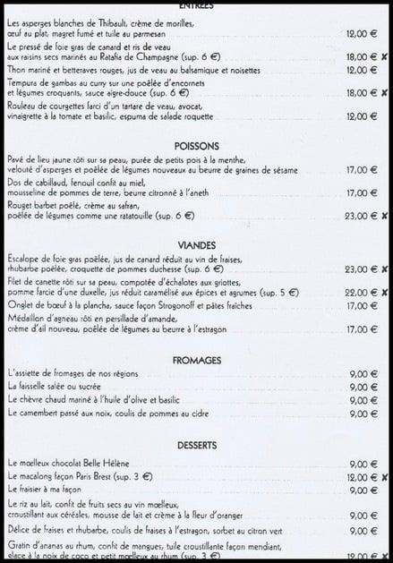 Menu au Le Carillon Gourmand restaurant, Châlons-en-Champagne, 15 Bis ...
