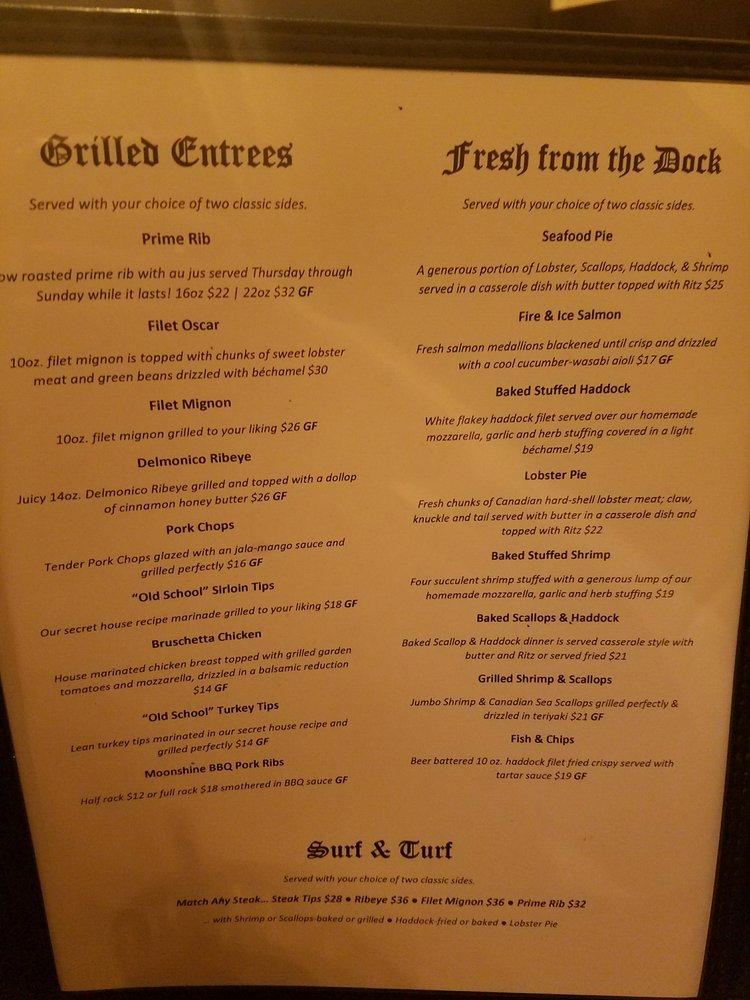 Menu at Old School Bar & Grill, Windham