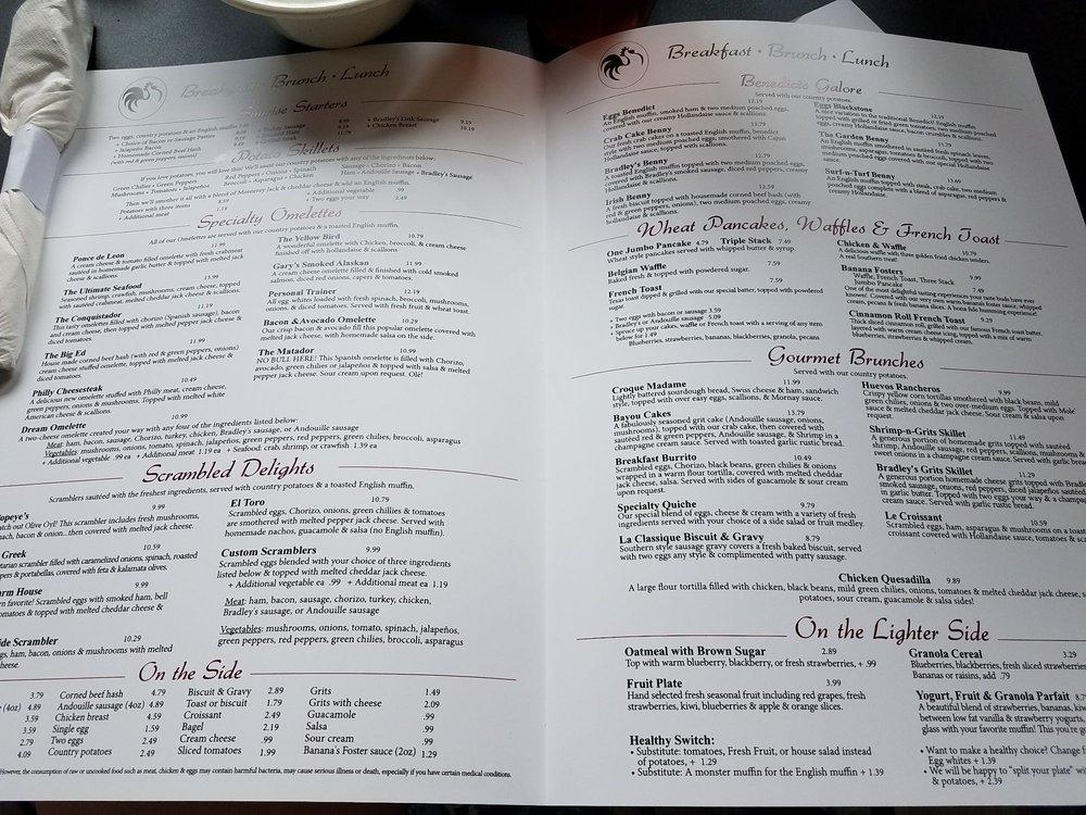 Menu at The Egg Cafe & Eatery, Tallahassee, 300 S Duval St
