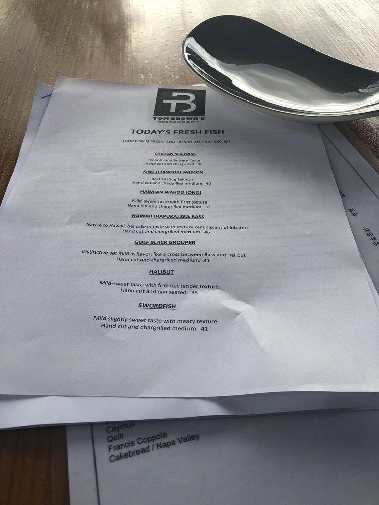 Menu at Tom Brown's Restaurant - Madison, Madison