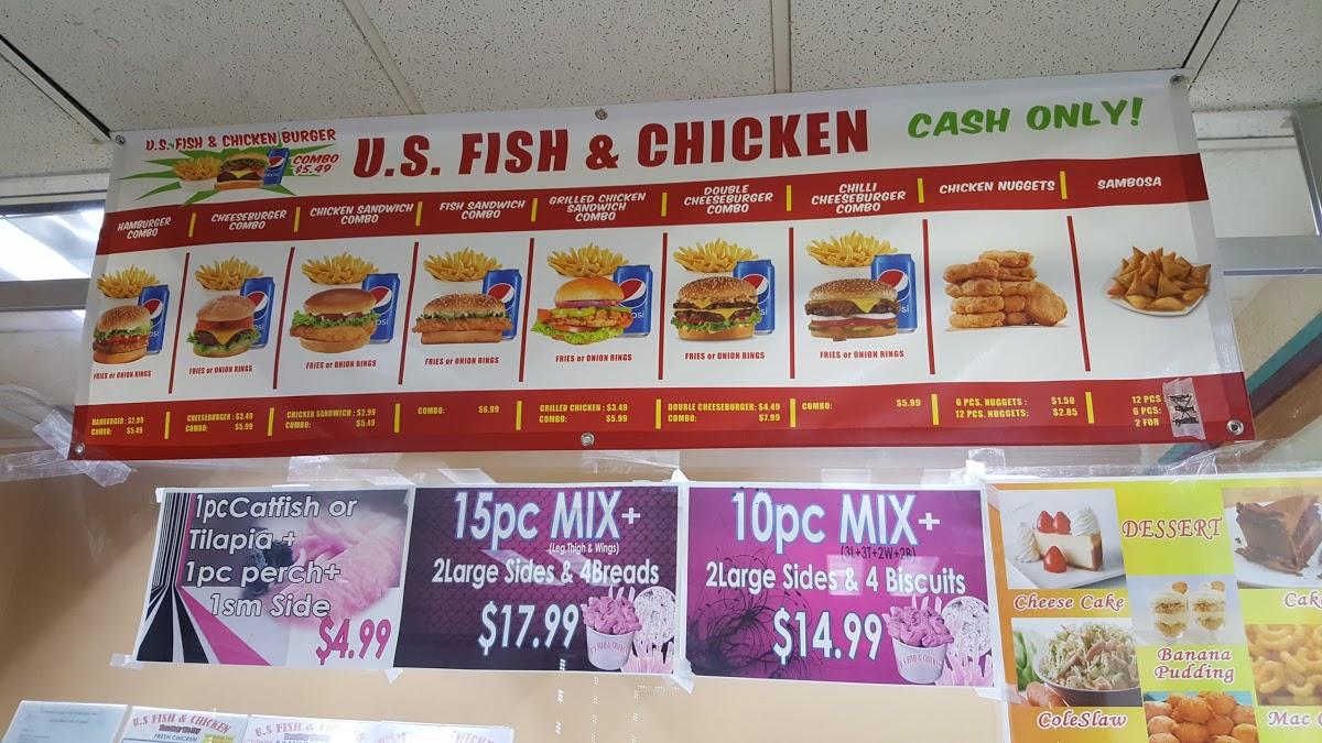 Menu at U.S. Fish & Chicken restaurant, Hamtramck