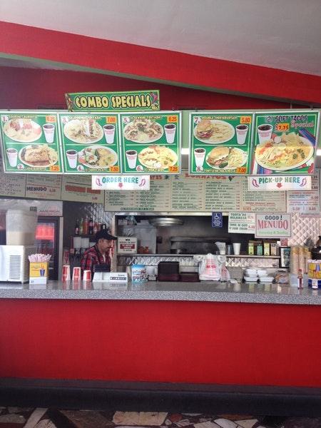 Menu at Pancho's Tacos restaurant, Santa Monica