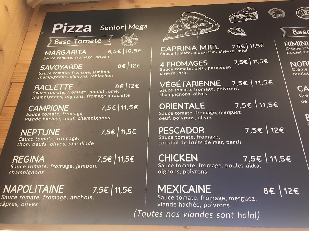 Menu at Fafa Pizza pizzeria, Gennevilliers
