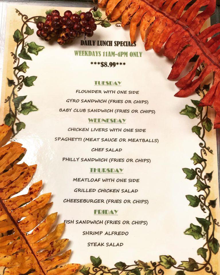 Menu at Grapevine Restaurant LLC, Boiling Springs, Boiling Springs Rd