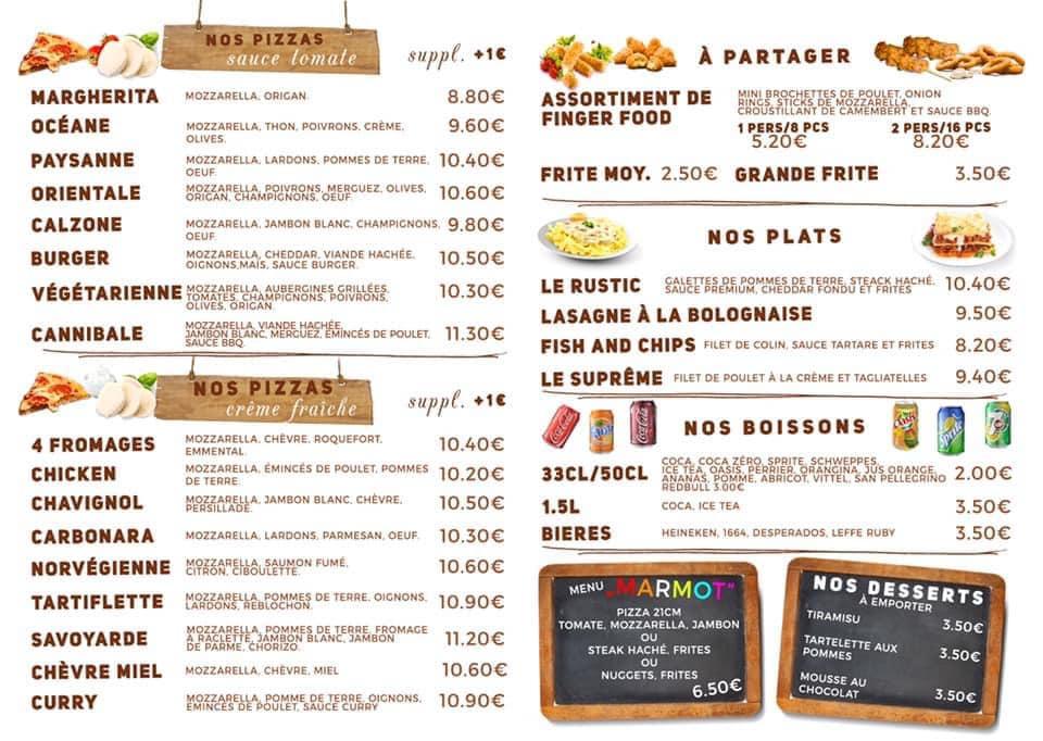Menu at La Mama restaurant, Breteuil