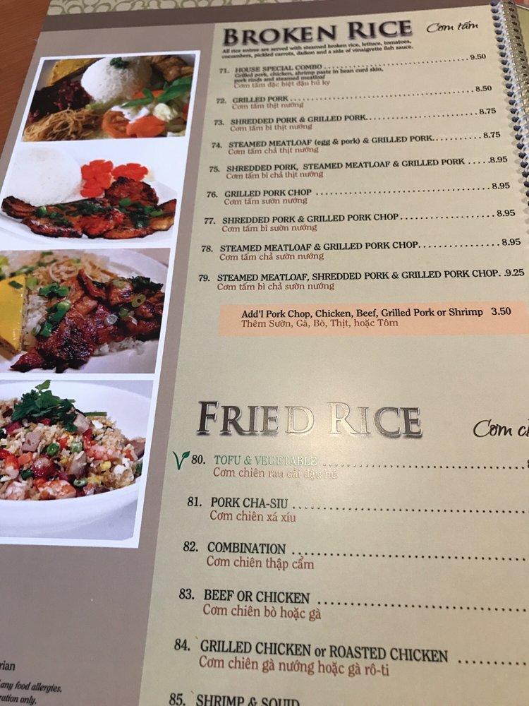Menu at Phở Duyên Mai restaurant, San Diego, Kearny Villa Rd #111