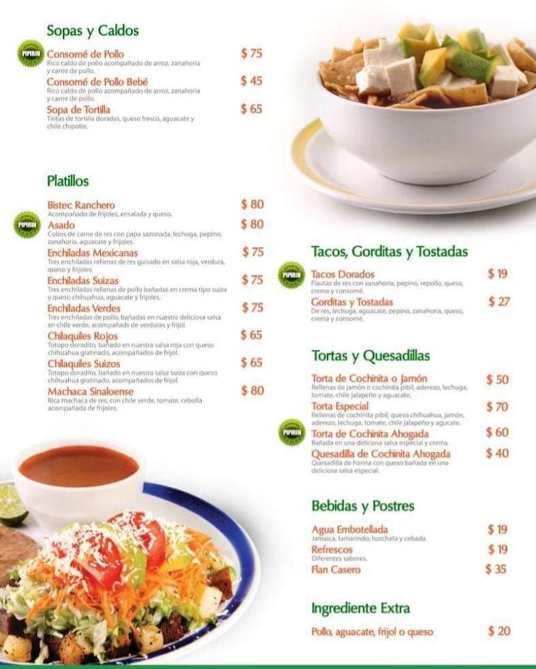 Carta del restaurante Pipirin La Conquista, Culiacán Rosales, Blvd ...