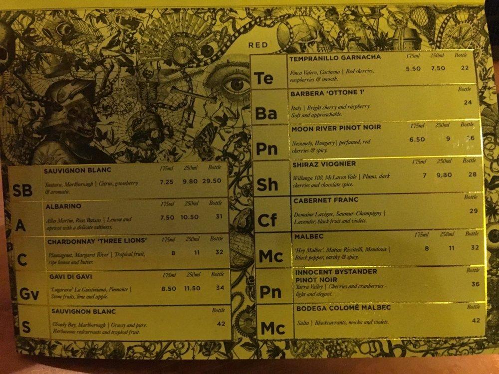 Menu at The Alchemist New York Street pub & bar, Manchester, 1 New York St