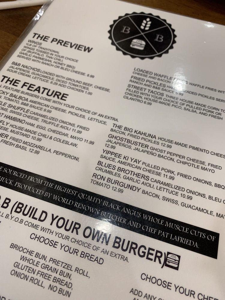 Menu at Barley and Burger, Rocky Mount