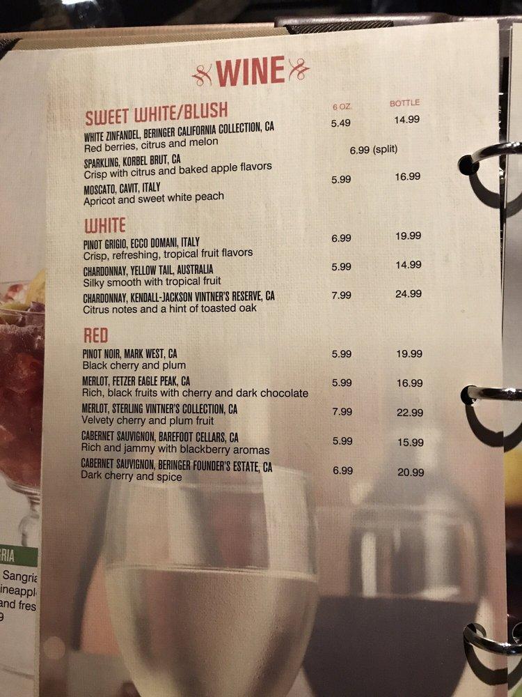 Menu at Cheddar's Scratch Kitchen restaurant, Jacksonville