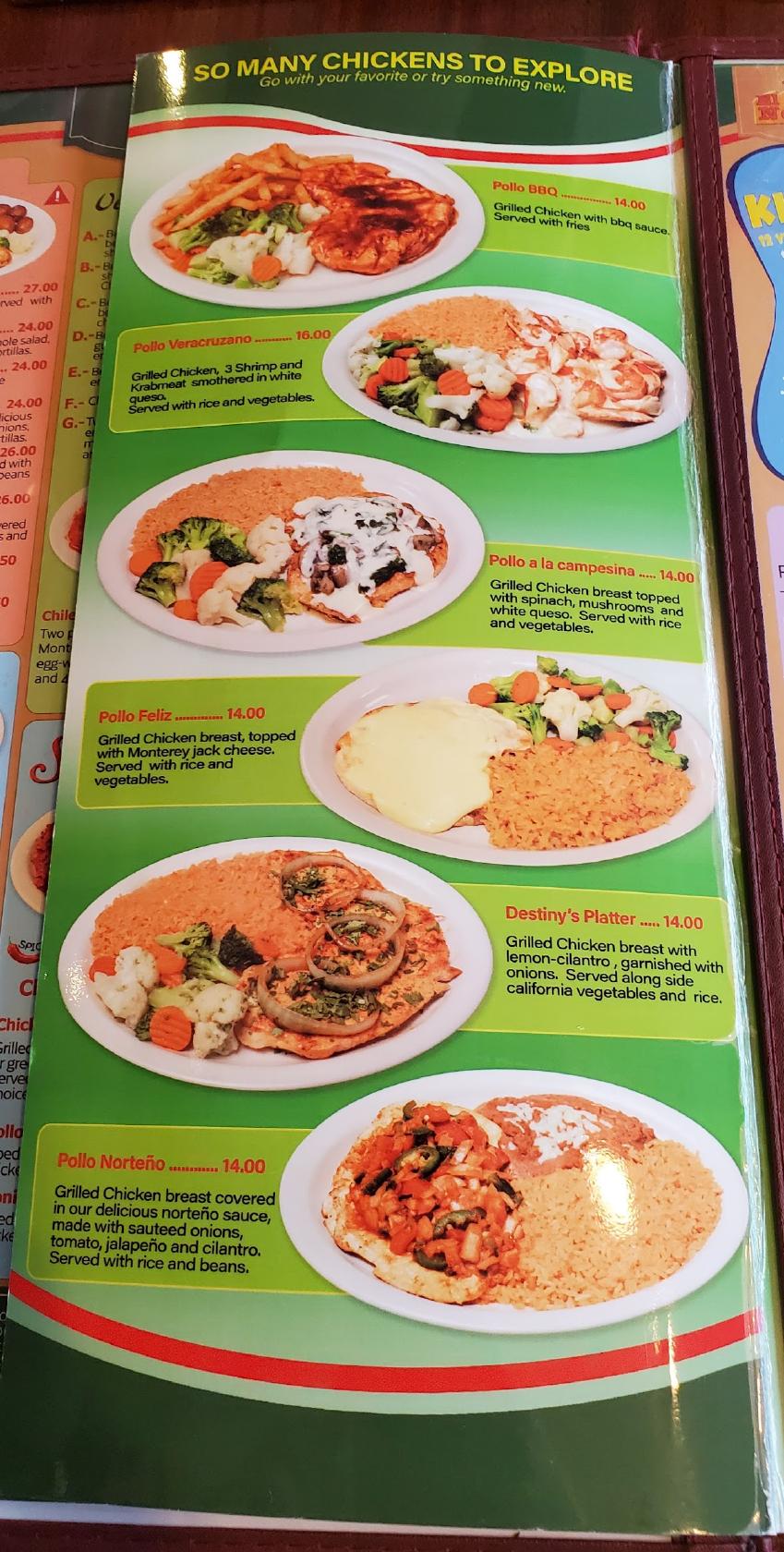Menu at El Nopal Mexican Cuisine restaurant, Columbus, N National Rd