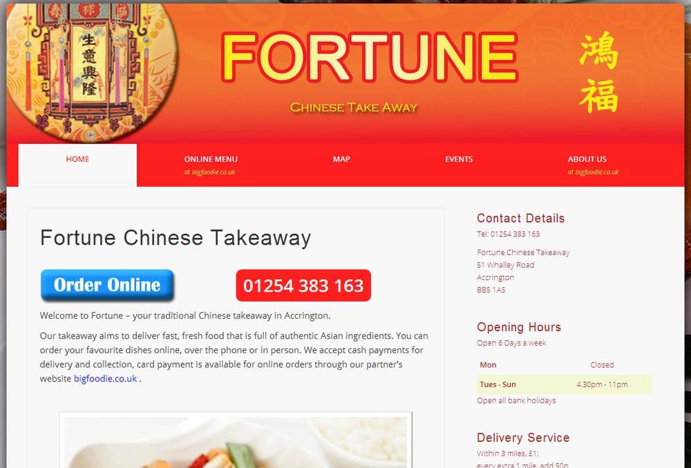 Fortune in Accrington - Restaurant menu