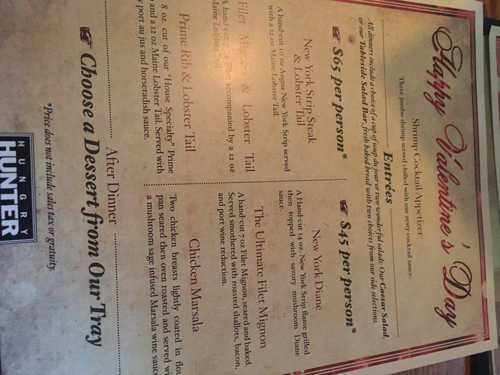 Menu at Hungry Hunter Steakhouse, Bakersfield