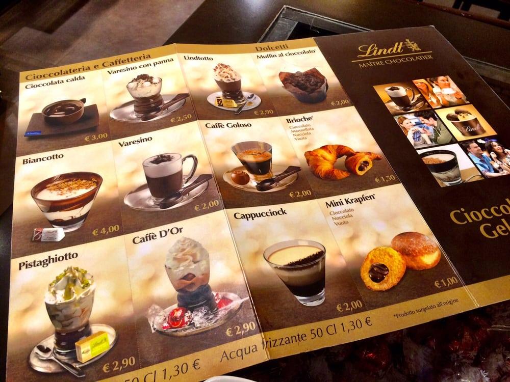Menu da Lindt caffè bar, Roma, Via della Maddalena 12
