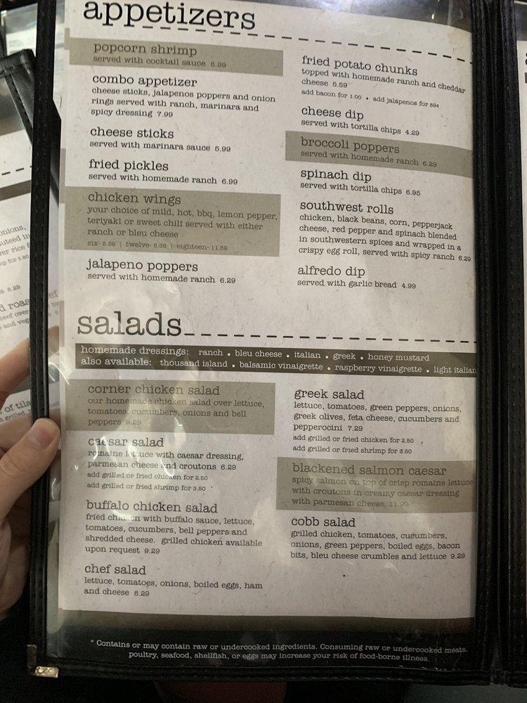 Menu at The Corner Cafe, Griffin