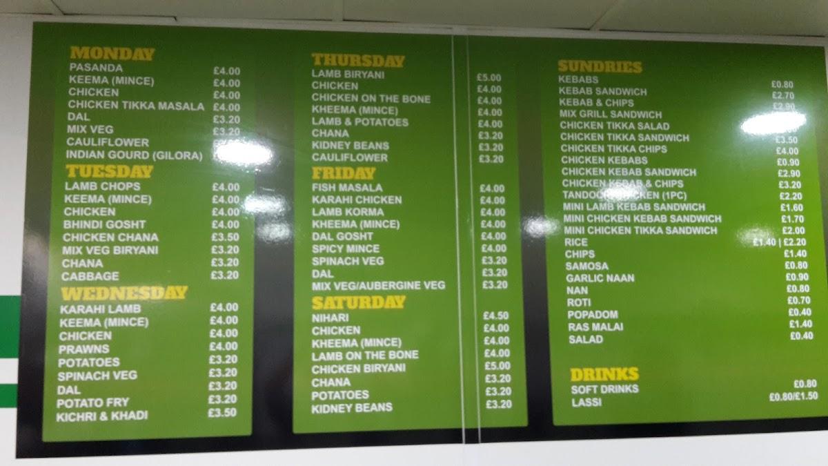 Menu at Rice 'n' Three restaurant, Bolton, 152 Deane Rd
