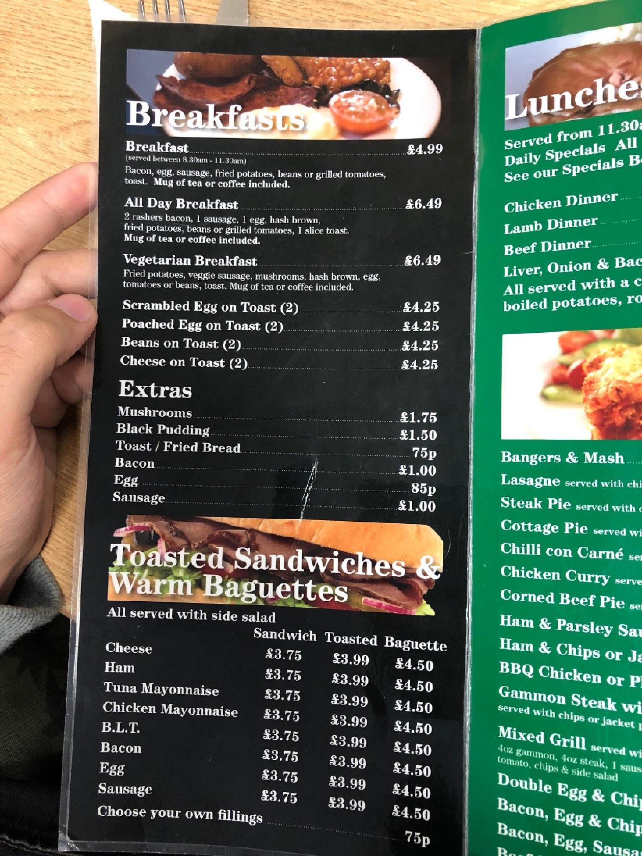 Menu at Sam's Cafe & Takeaway, Swansea