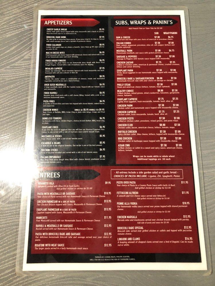 Menu at Capone's Pizza Bar Rt. 80, North Branford