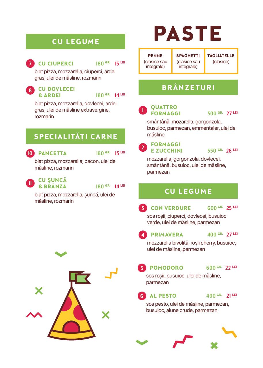 Menu at Fabio Pizza Berceni, Bucharest