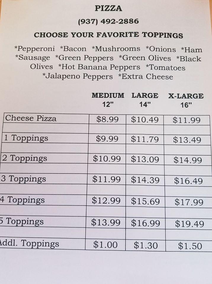 Menu at Pasco Pizza and Grocery pizzeria, Sidney