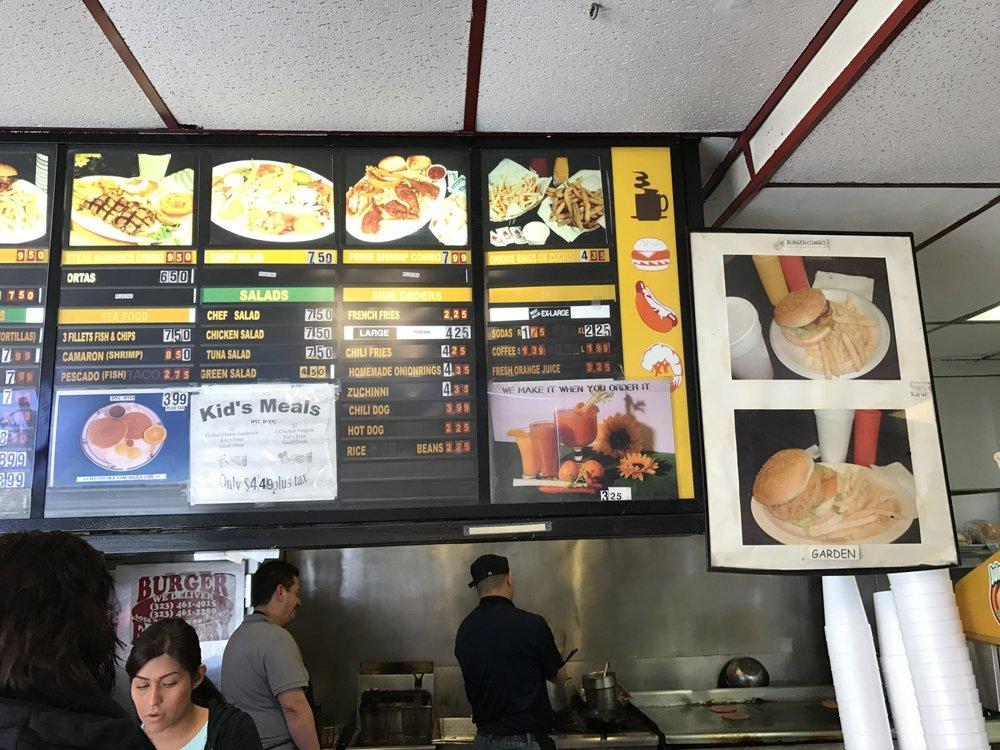 Menu at Burger Factory - Hollywood fast food, Los Angeles, Santa Monica ...