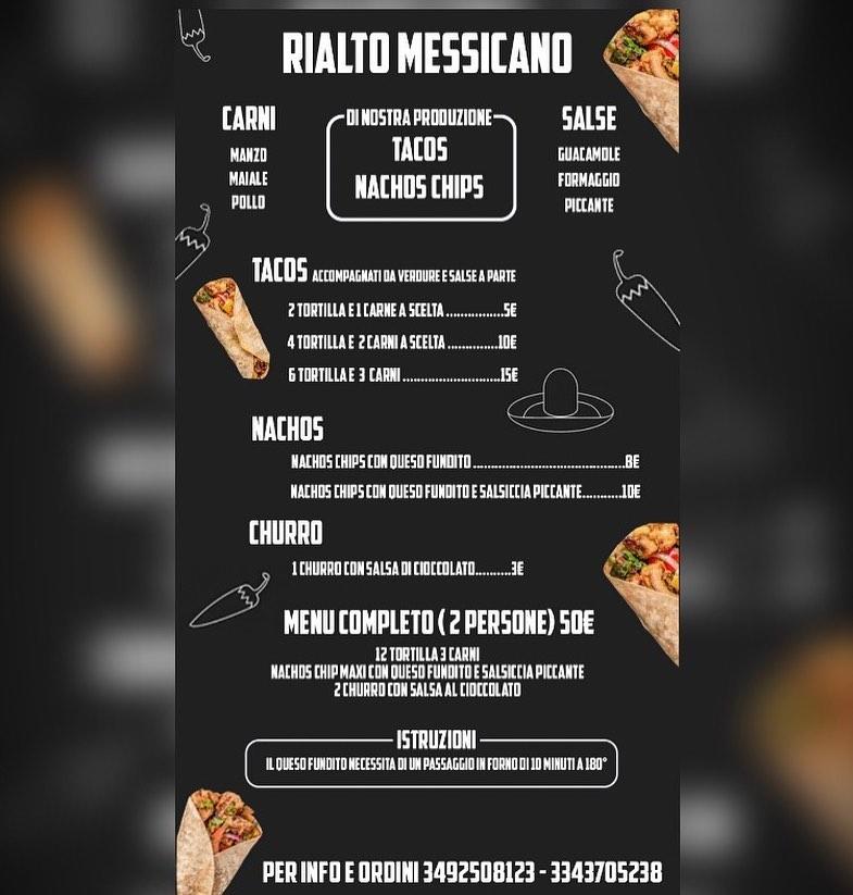 Carta del restaurante Hostaria Il Rialto, Siena
