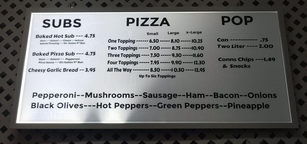 Menu at Pizza Point pizzeria, Coshocton
