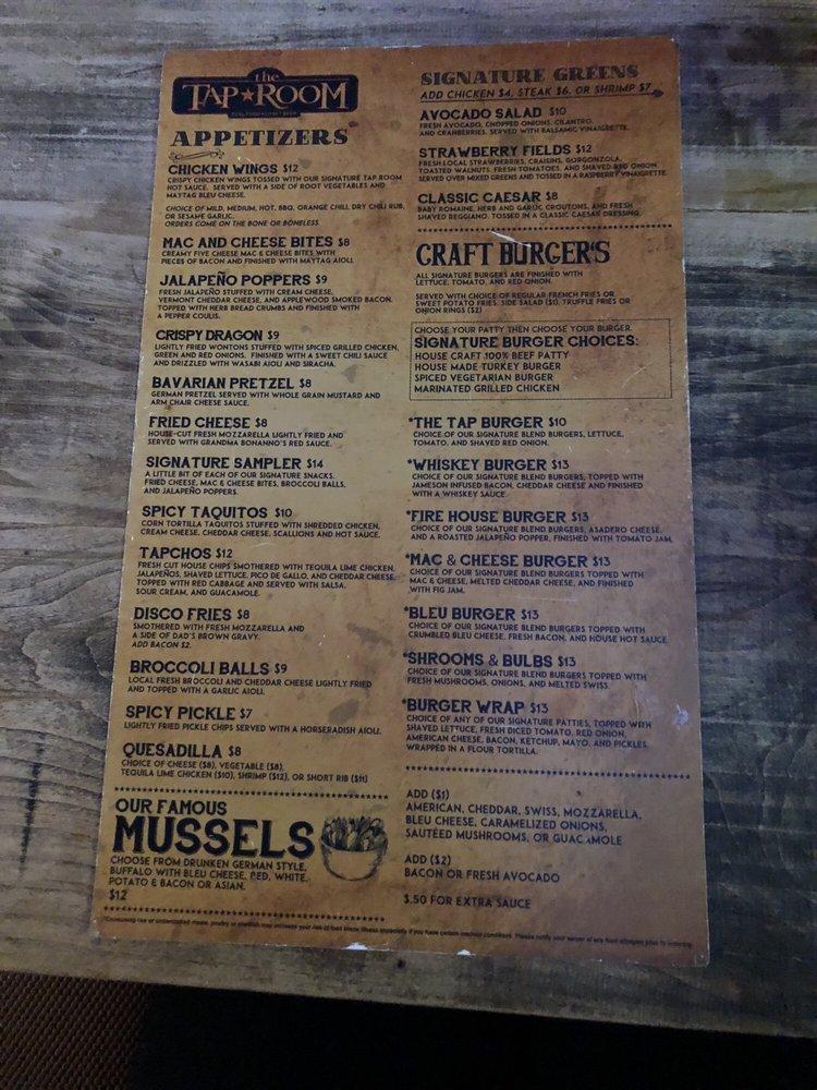 Menu at Tap Room pub & bar, Patchogue