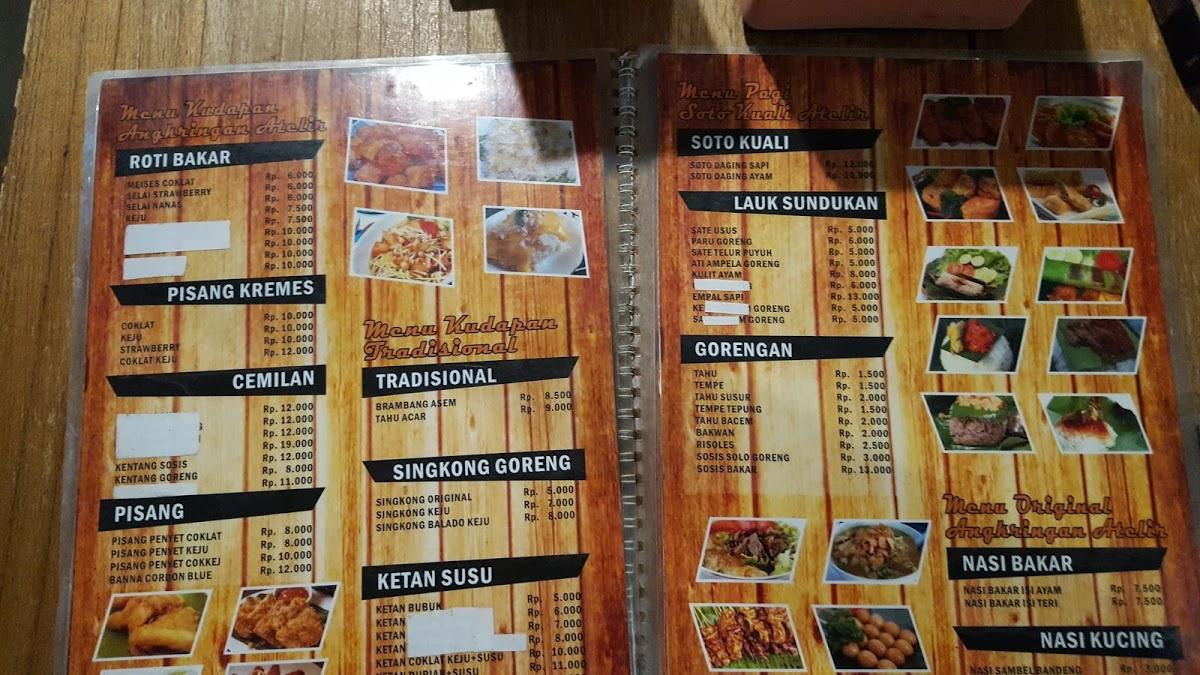 Menu at Angkringan Atelir "traditional cafe", Subang