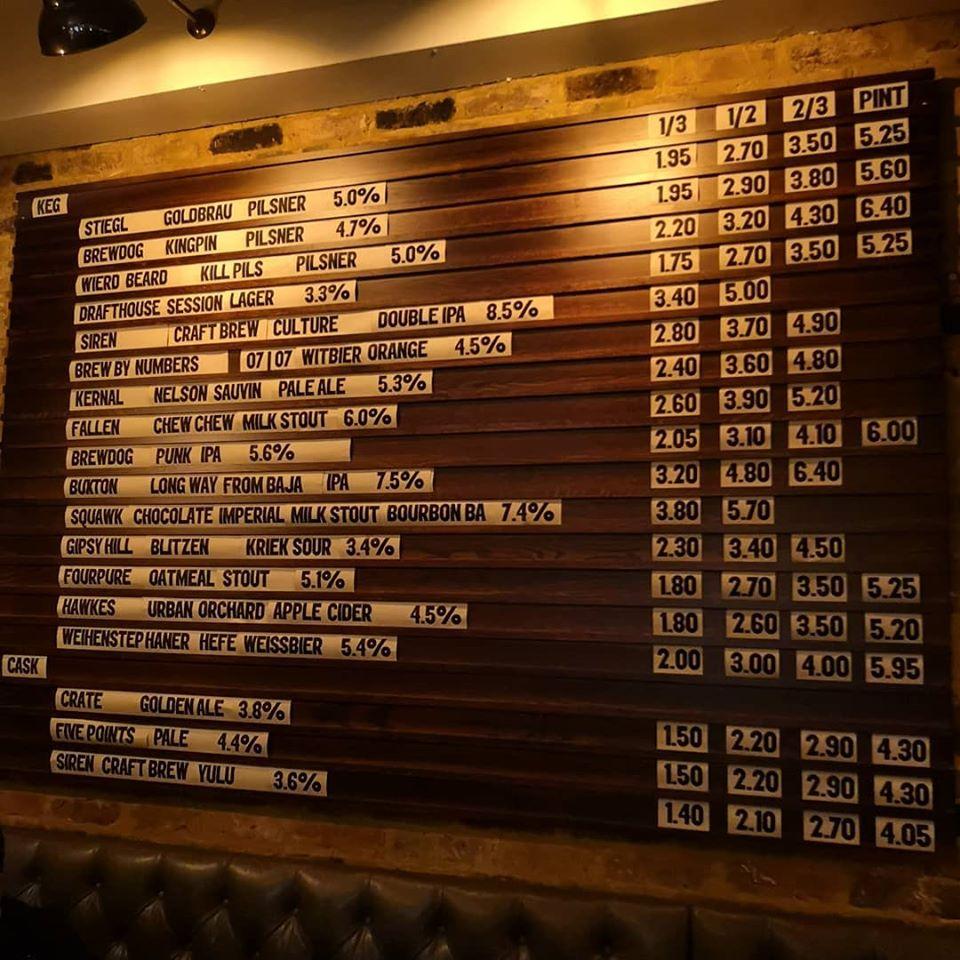 Menu at Smithfield Market Arms pub & bar, London