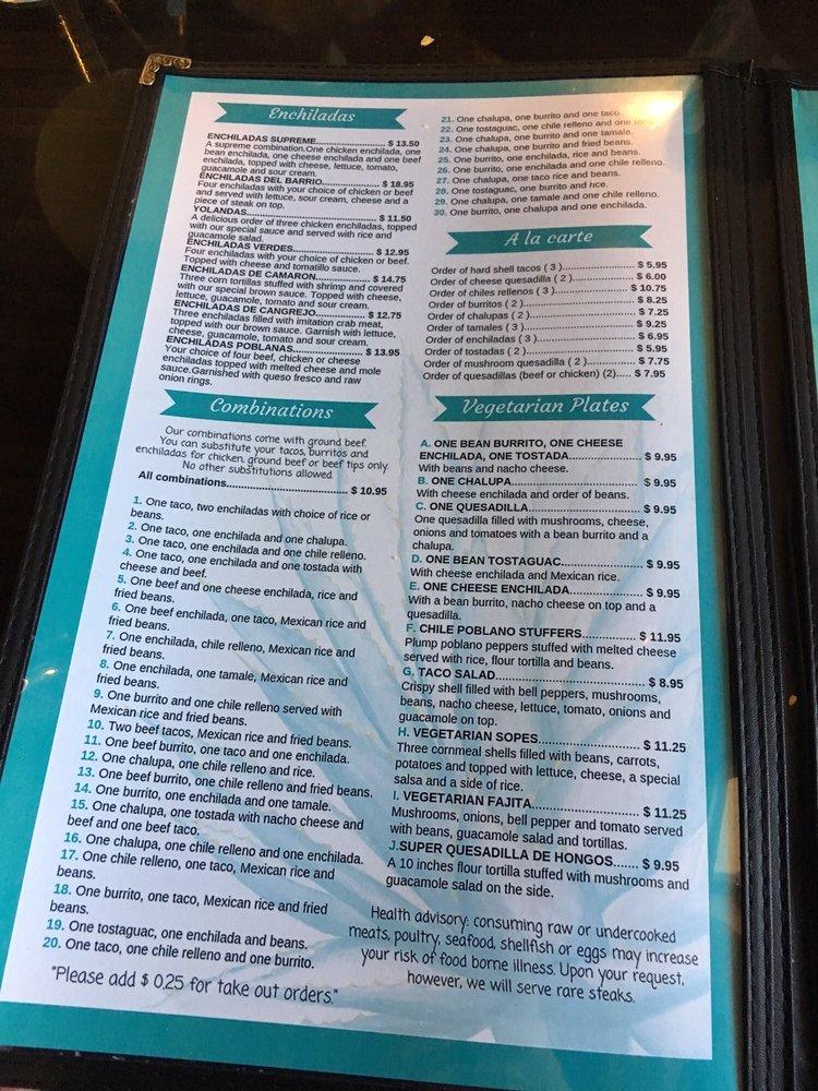 Menu at Gran Agave restaurant, Riverview